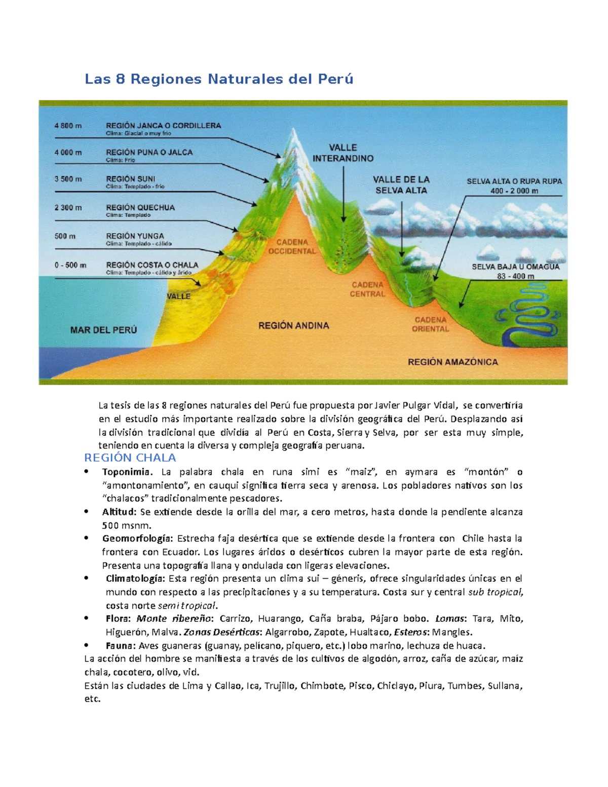 Geografía 4 - 2020 I - Las 8 Regiones Naturales del Perú La tesis de ...