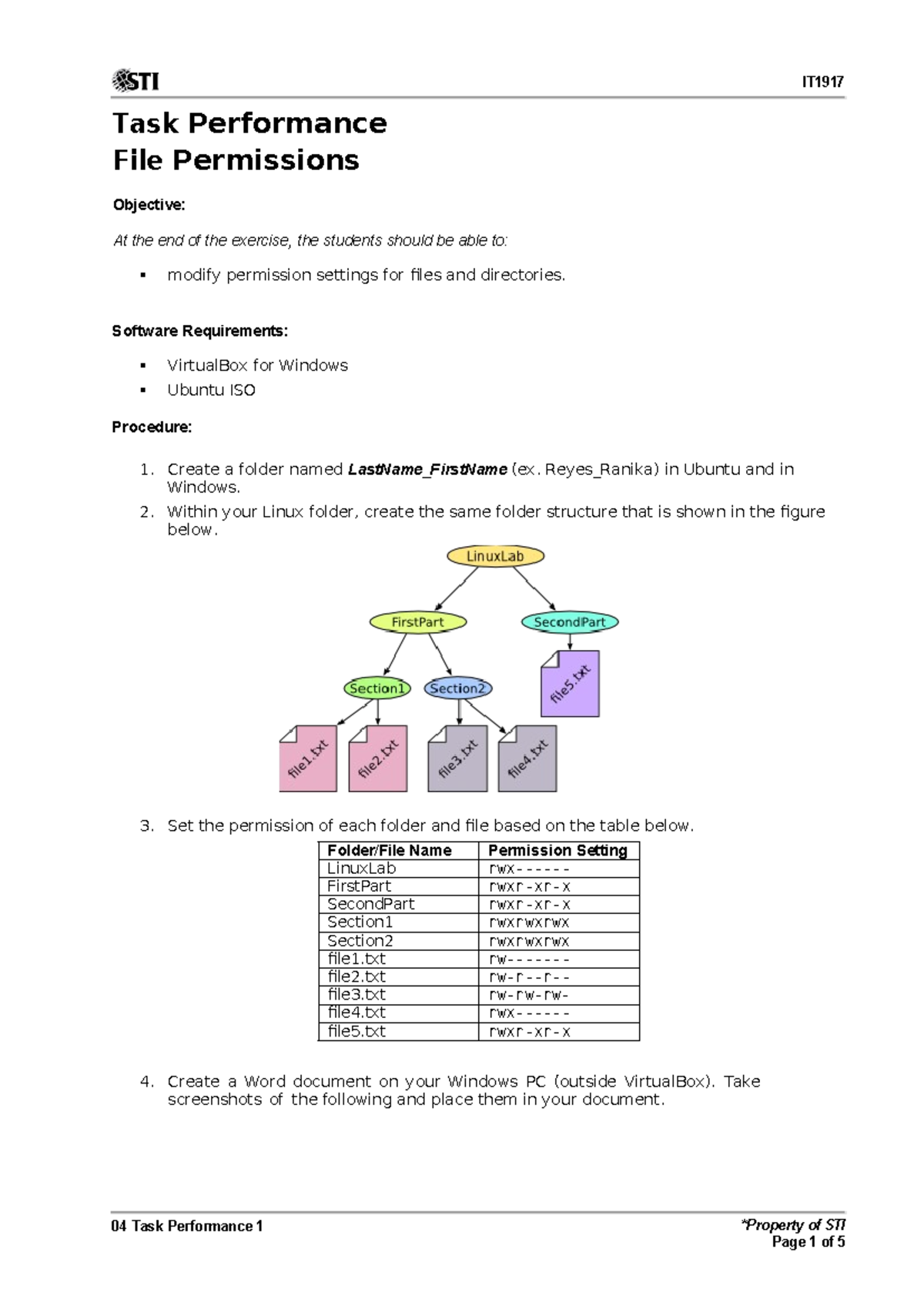04 Task Performance 1(34) - 04 Task Performance 1 *Property of STI Task Performance File ...