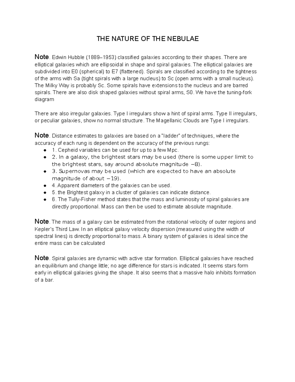 Astronomy Chapter 28 Notes The Nature of the Nebulae - THE NATURE OF ...