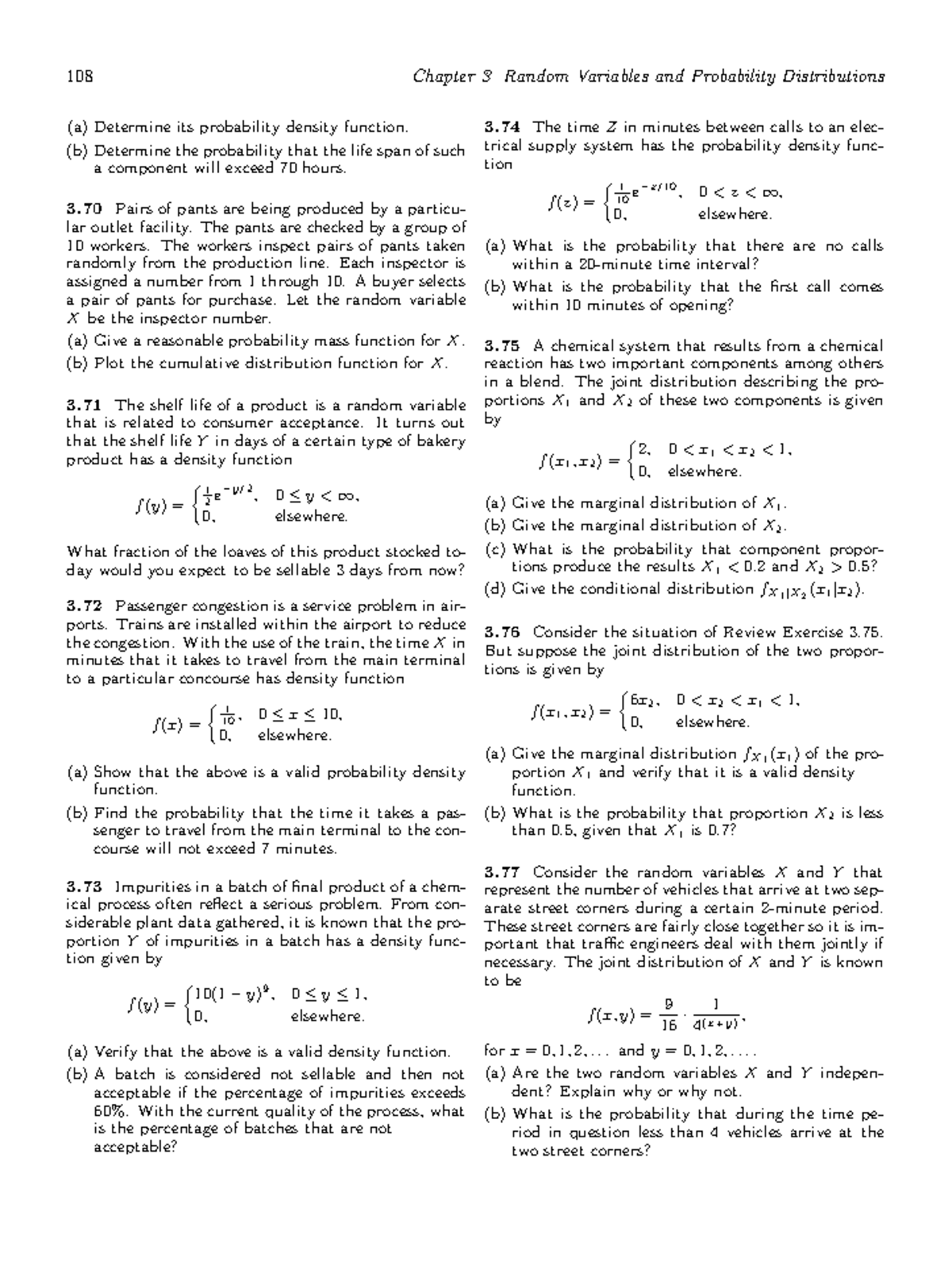 Probability and Statistics for Engineers-129-151 - / / 108 Chapter 3 Random Variables and - Studocu