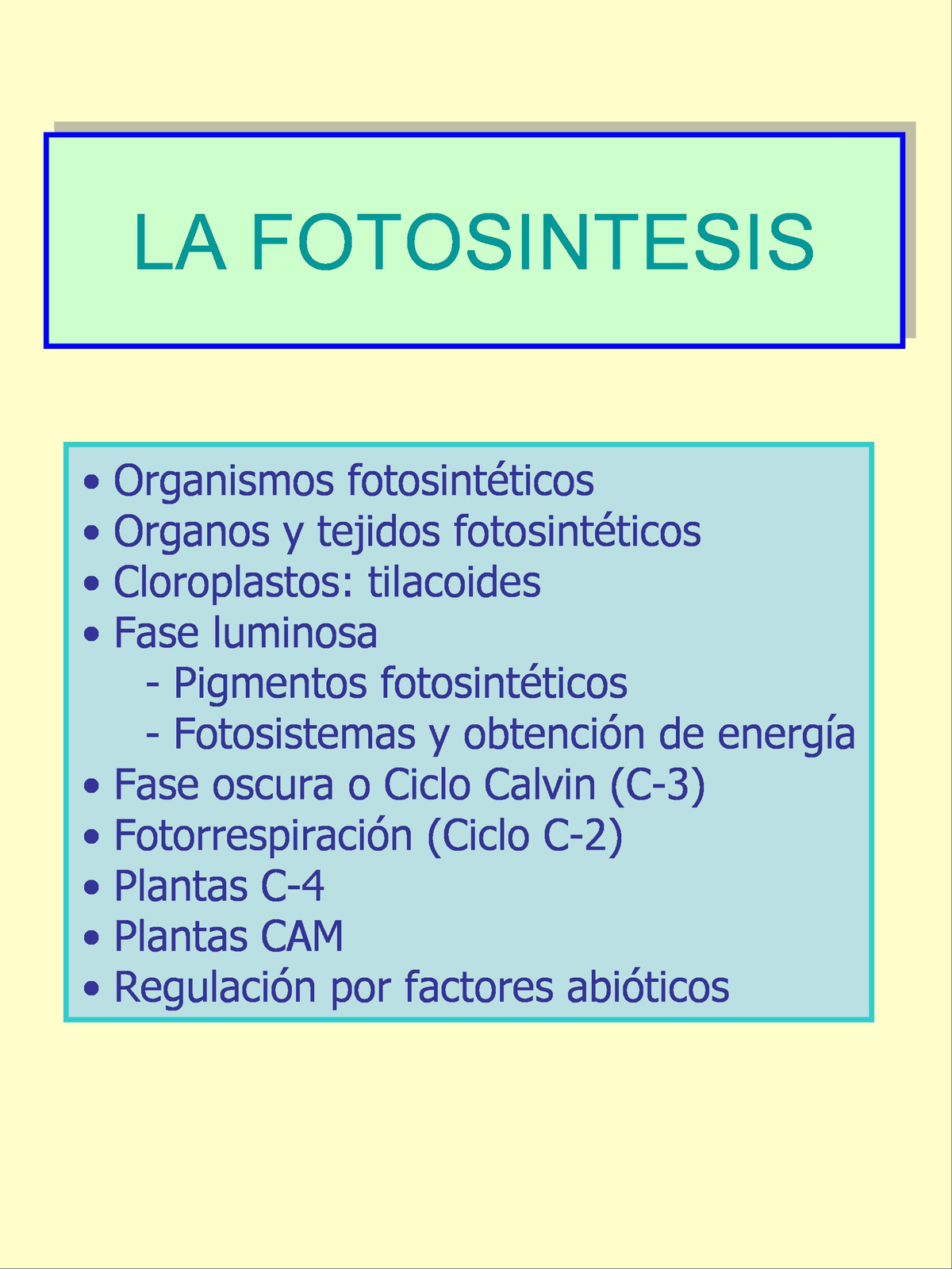 T05- Fotosintesis - Esquema Fotosíntesis biología vegetal. Tema 5 ...