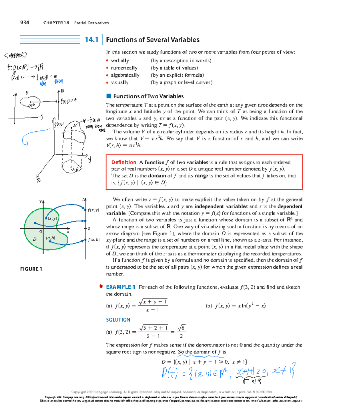 14-1 다변수함수 - ..... - 934 CHAPTER 14 Partial Derivatives Functions of Several Variables In this ...