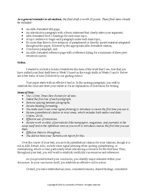 Week 4 Paper Salina - Assignment - Online Learning Salina Dermer ...