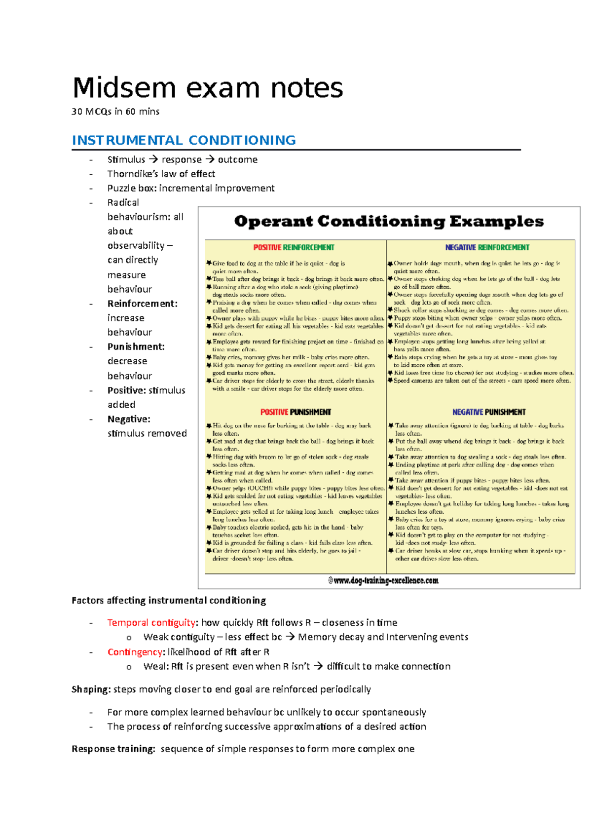 Midsem exam summary notes - Midsem exam notes 30 MCQs in 60 mins ...