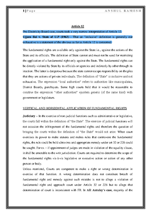 Article 25-28 - notes - ARTICLE 25, 26, 27 & 28- RELIGION Article 25 of ...