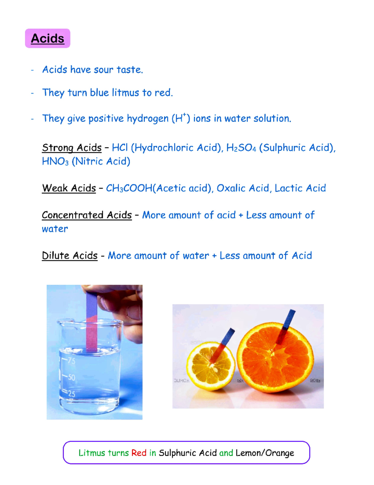 Acid and bases Sk - Acids Acids have sour taste. They turn blue litmus ...