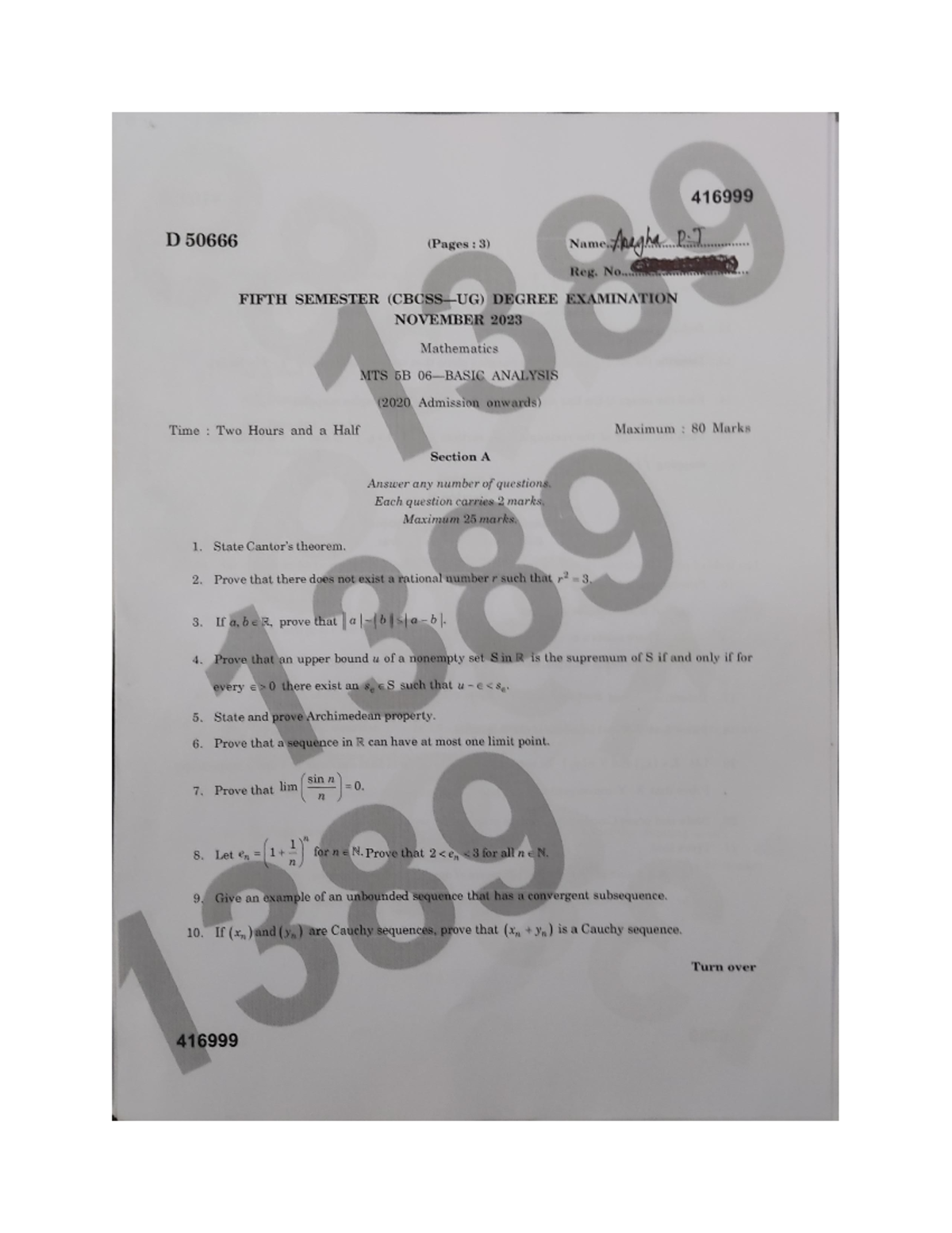 Basic - Question paper - Basic analysis - Studocu