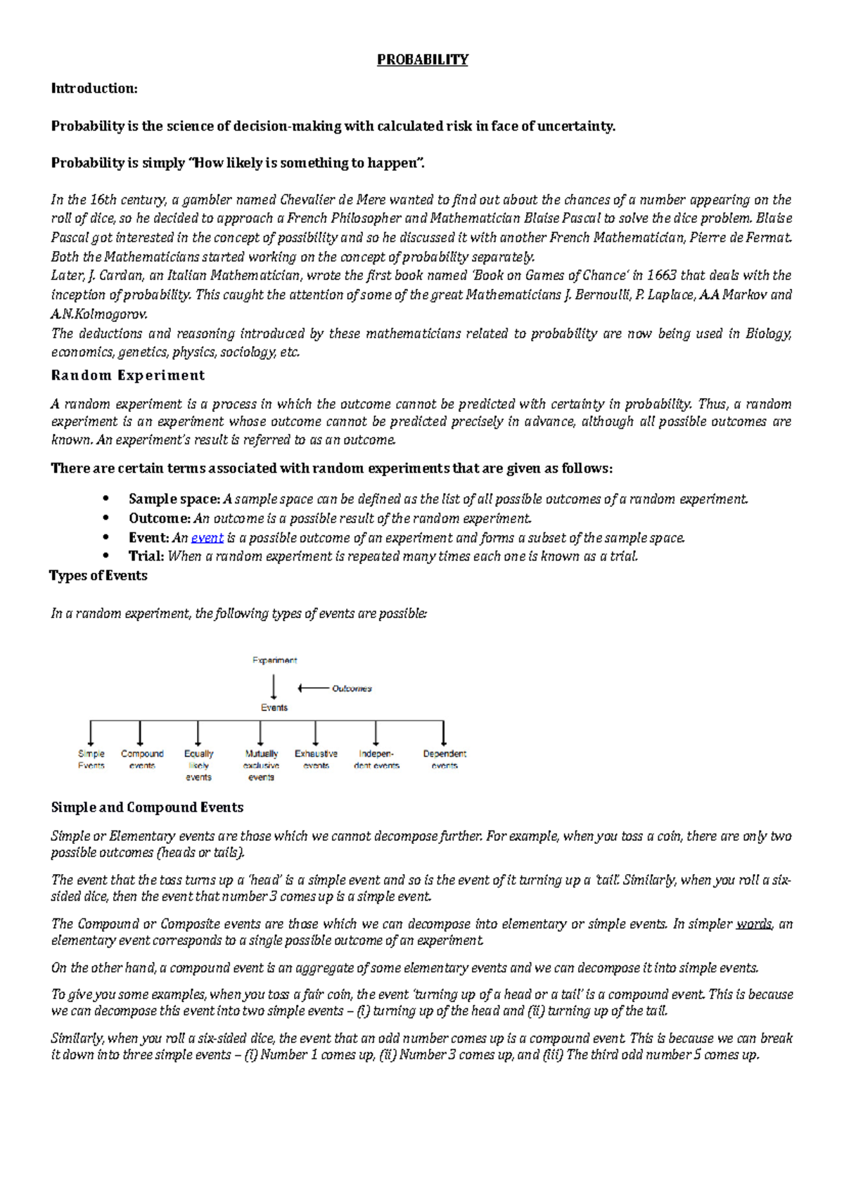 Probability 1 - PROBABILITY Introduction: Probability is the science of ...