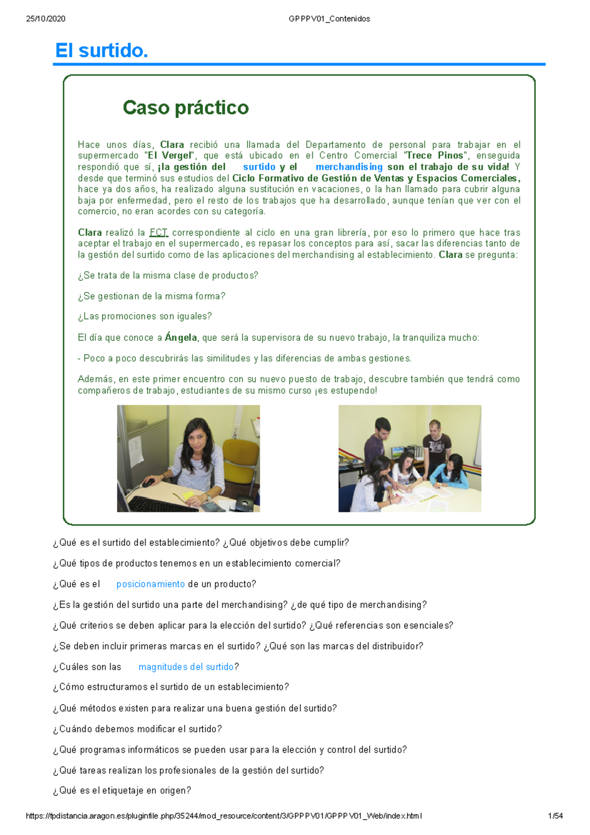 GPPP V01 Contenidos - El surtido. Hace unos días, Clara recibió una ...