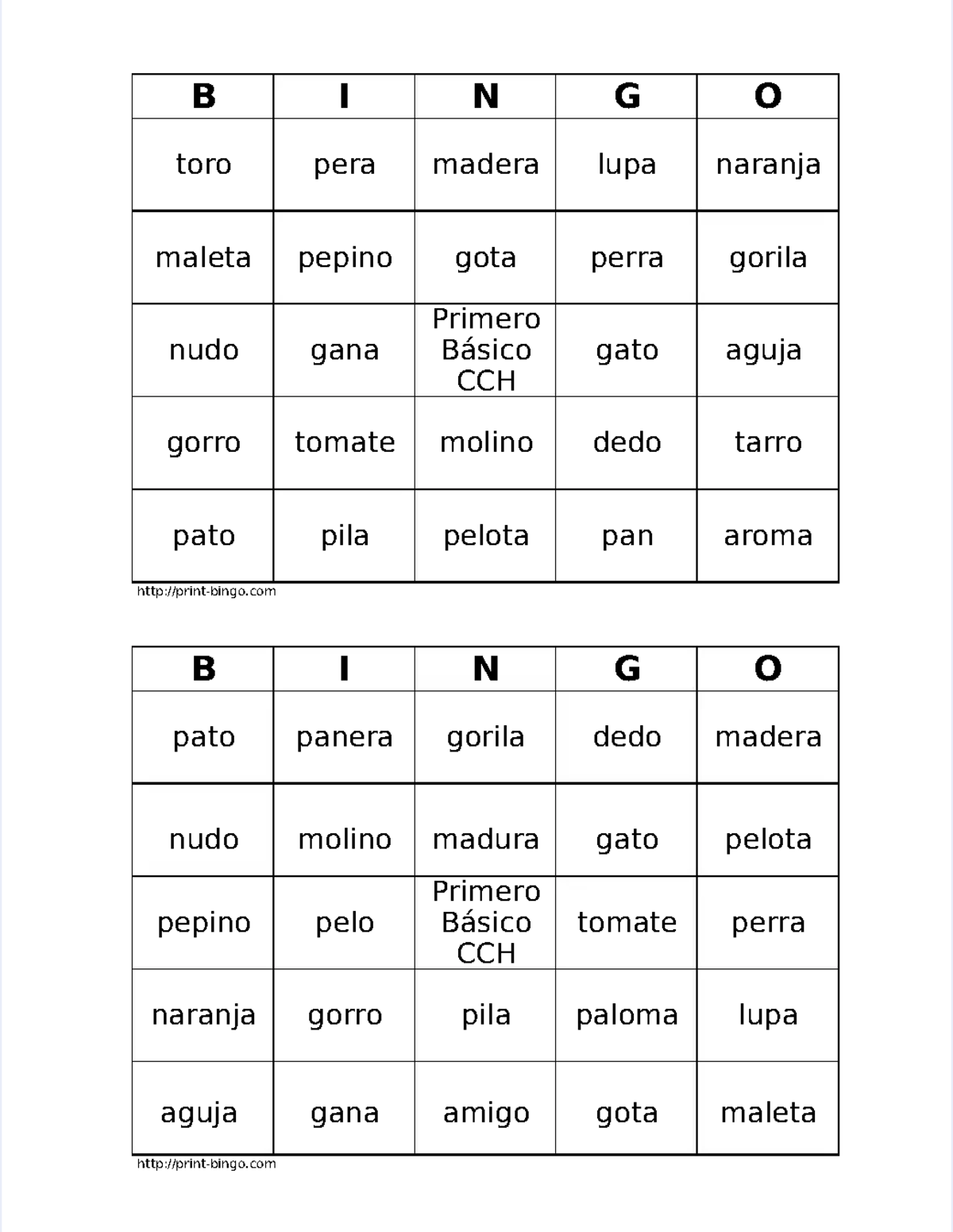 Pdf-bingo-de-palabras-40-cartones compress - ttoorroo ppeerraa ...