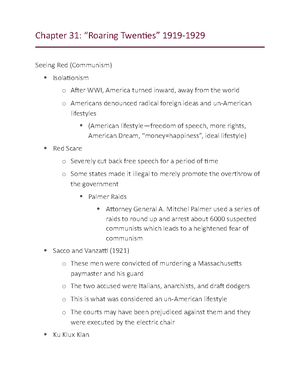 DC History Chapter 32 & 33 - Chapter 32 & 33: The Great Depression ...