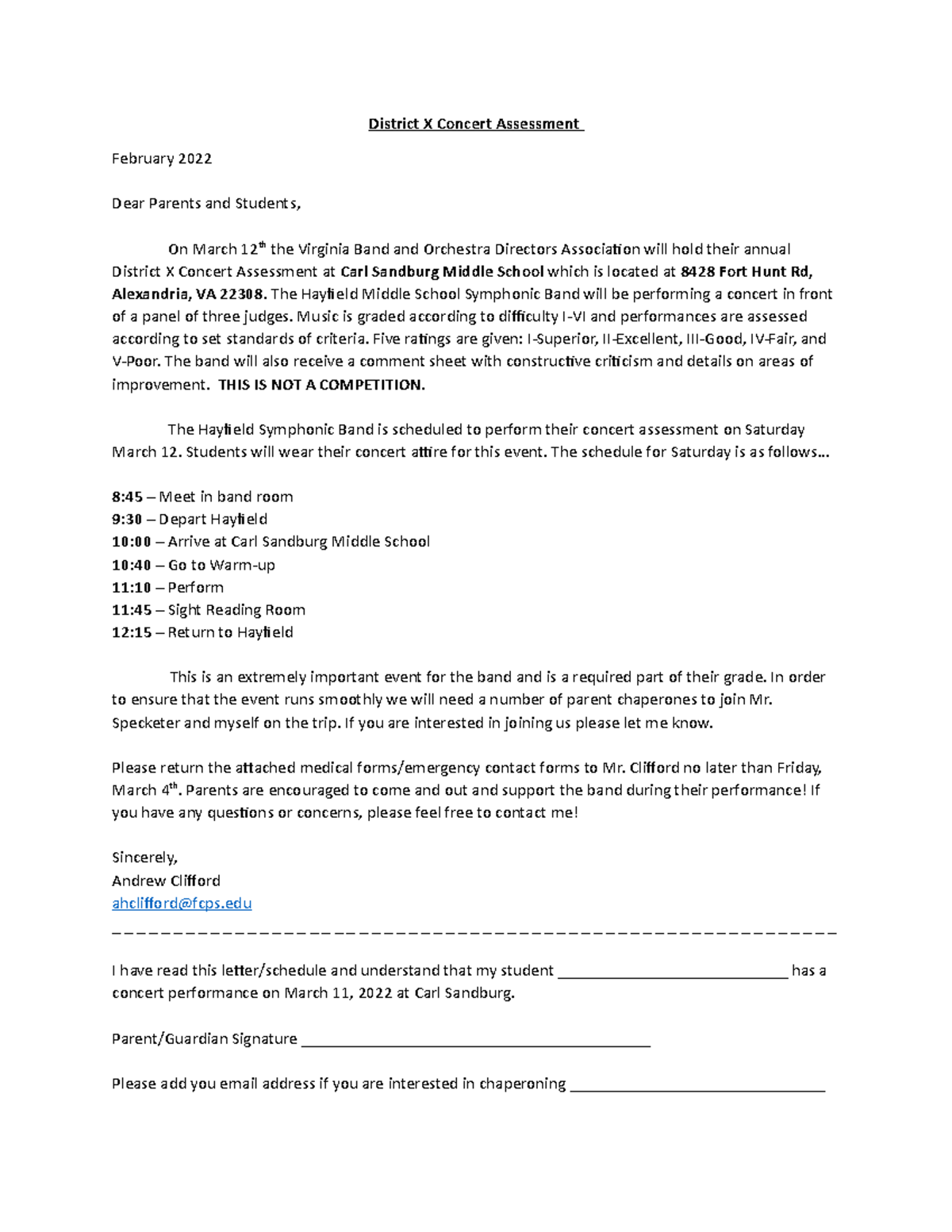 Assessment Symphonic Band - District X Concert Assessment February 2022 ...