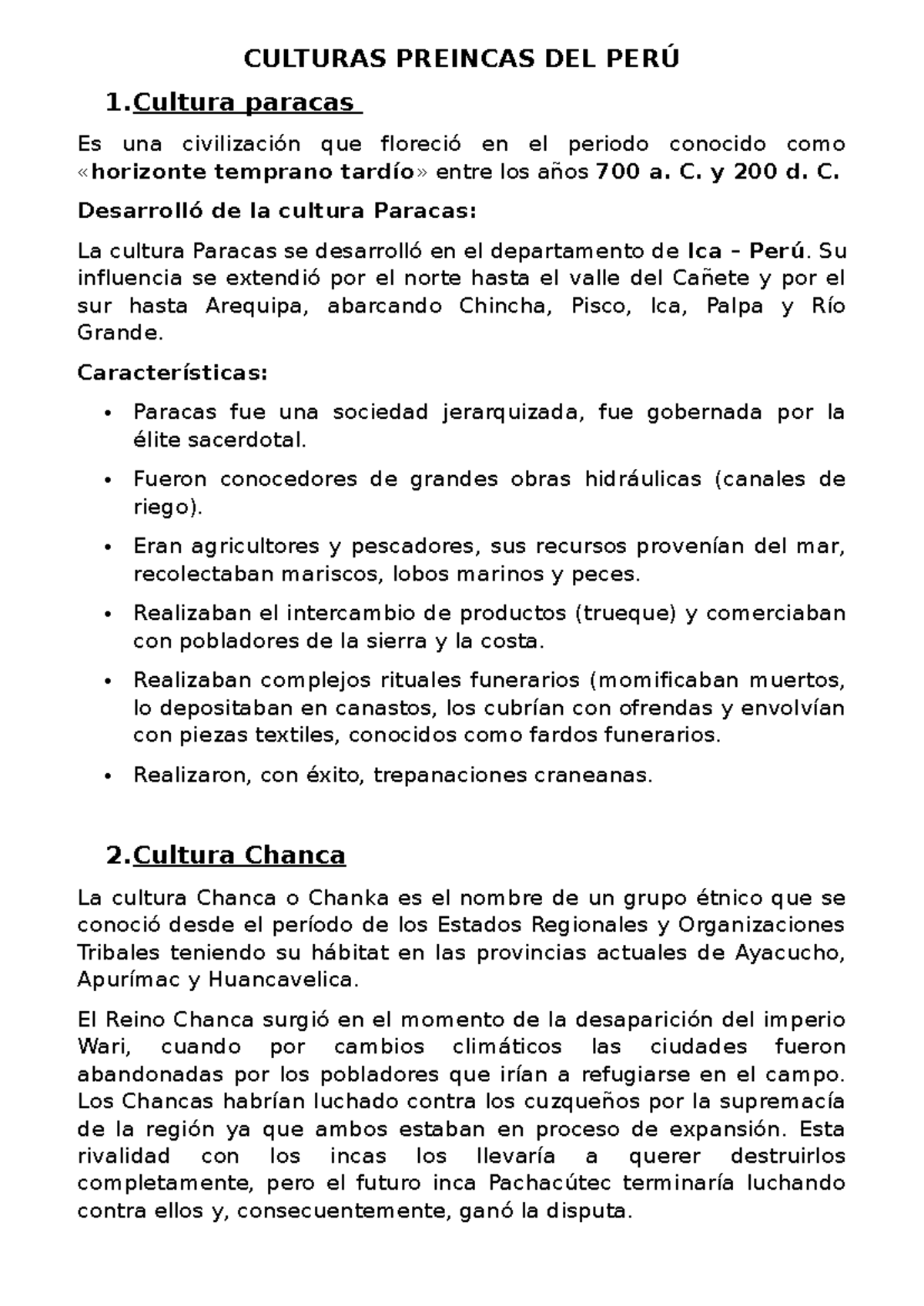 Culturas Preincas historia del PERU ANTIGUO - CULTURAS PREINCAS DEL ...