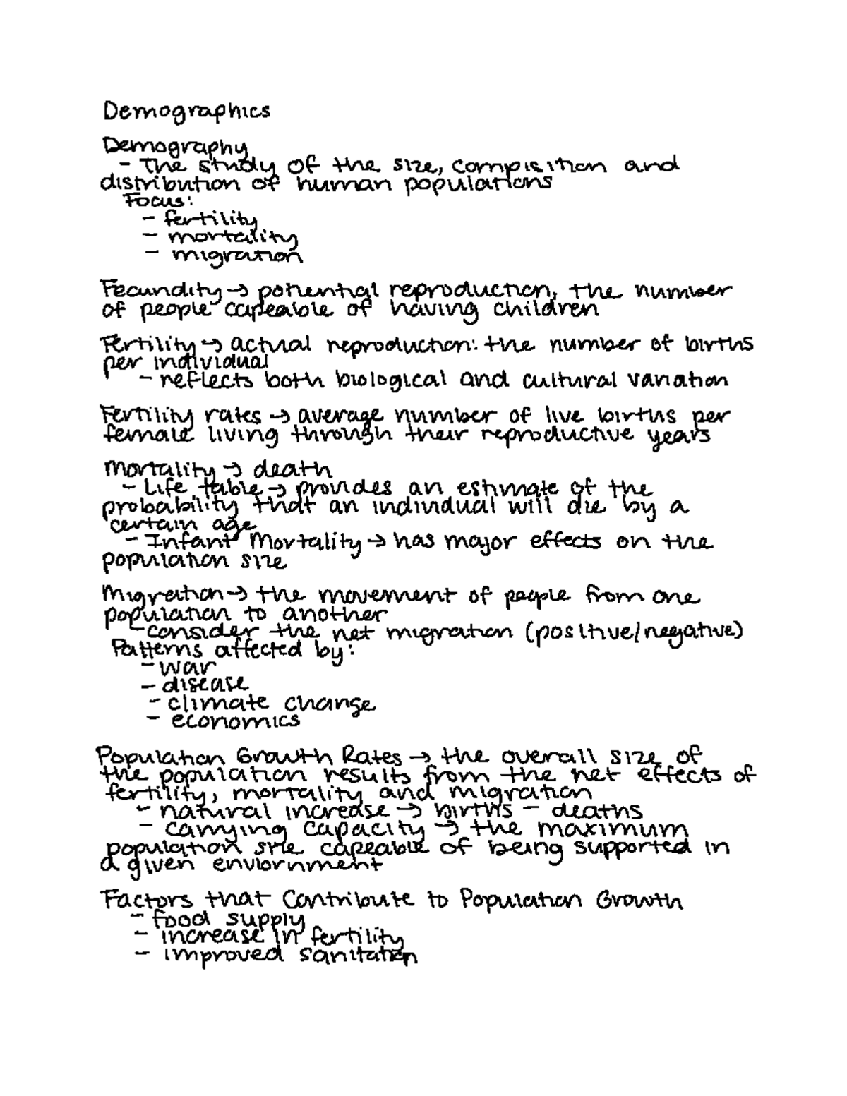 Demographics - Lecture notes 10 - Demographics Demography The study of ...