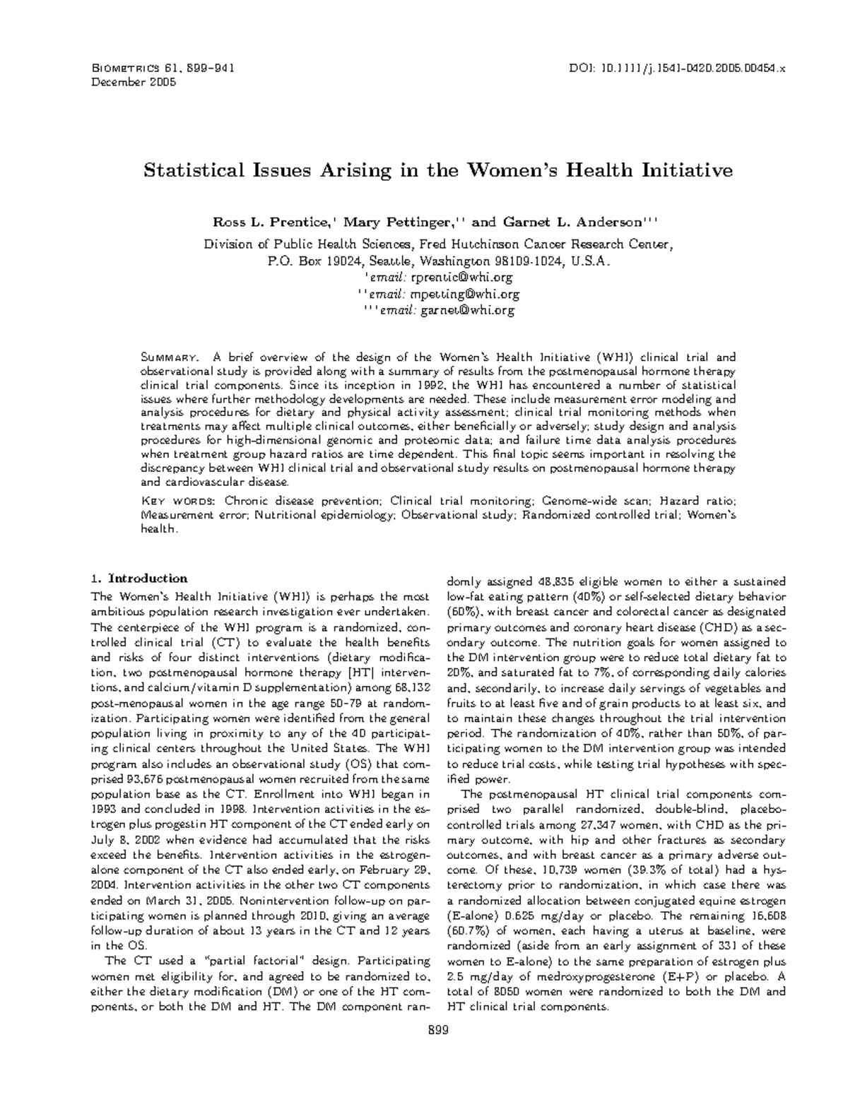 Stat WHI - summary of world health organisation statistics - Biometrics ...
