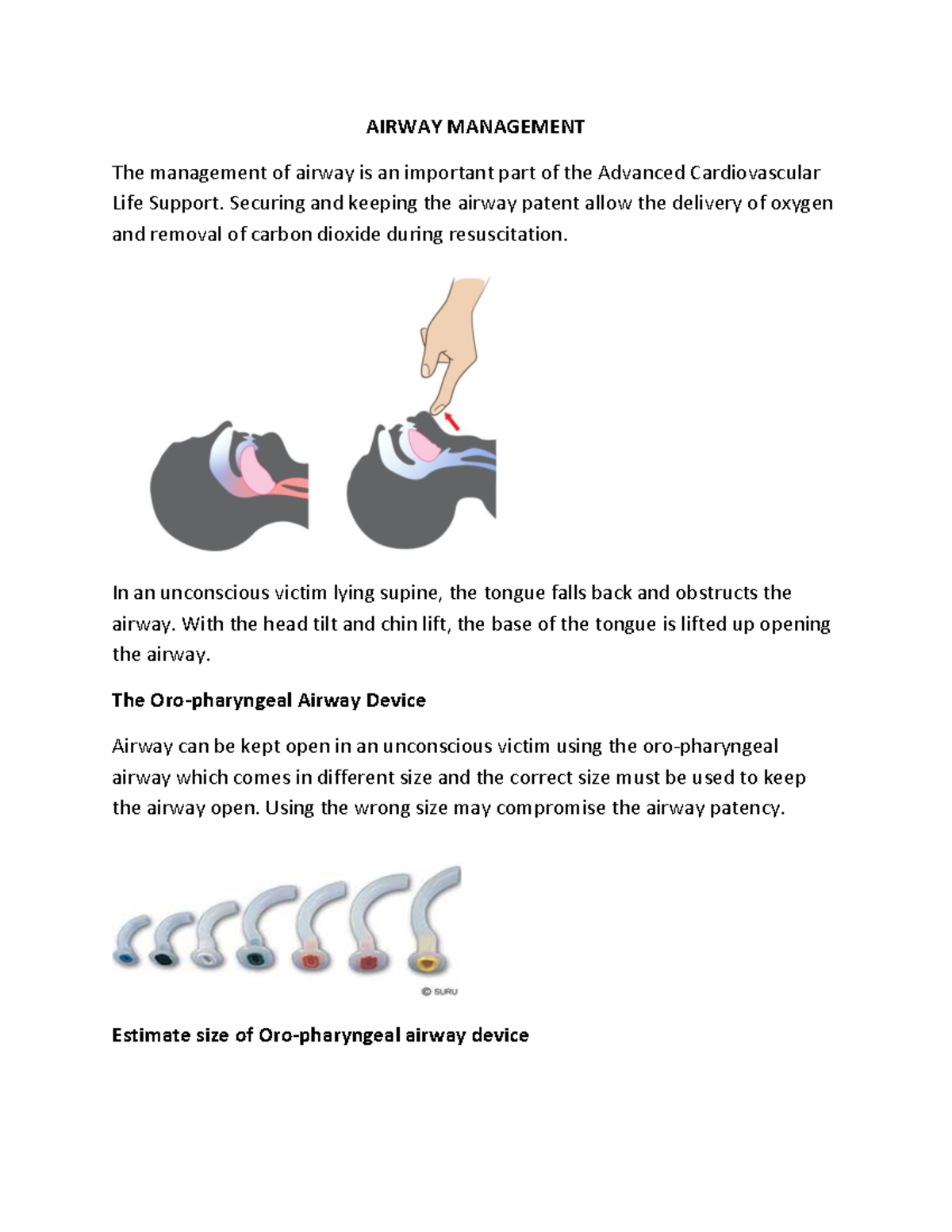 Airway Management for clinical - AIRWAY MANAGEMENT The management of ...