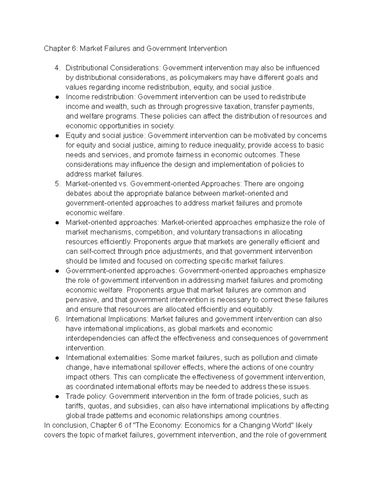 Chapter 6 Market Failures and Government Intervention (part 2 ...