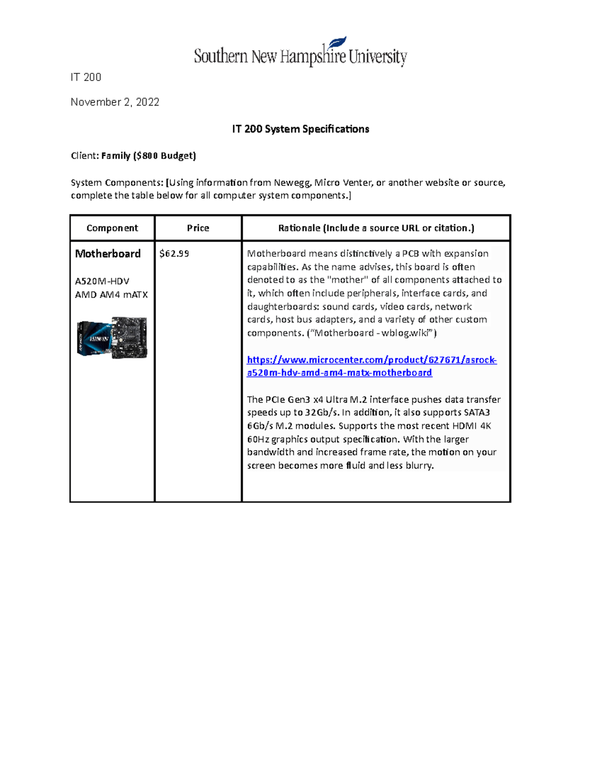IT 200 System Specifications - IT 200 November 2, 2022 IT 200 System ...