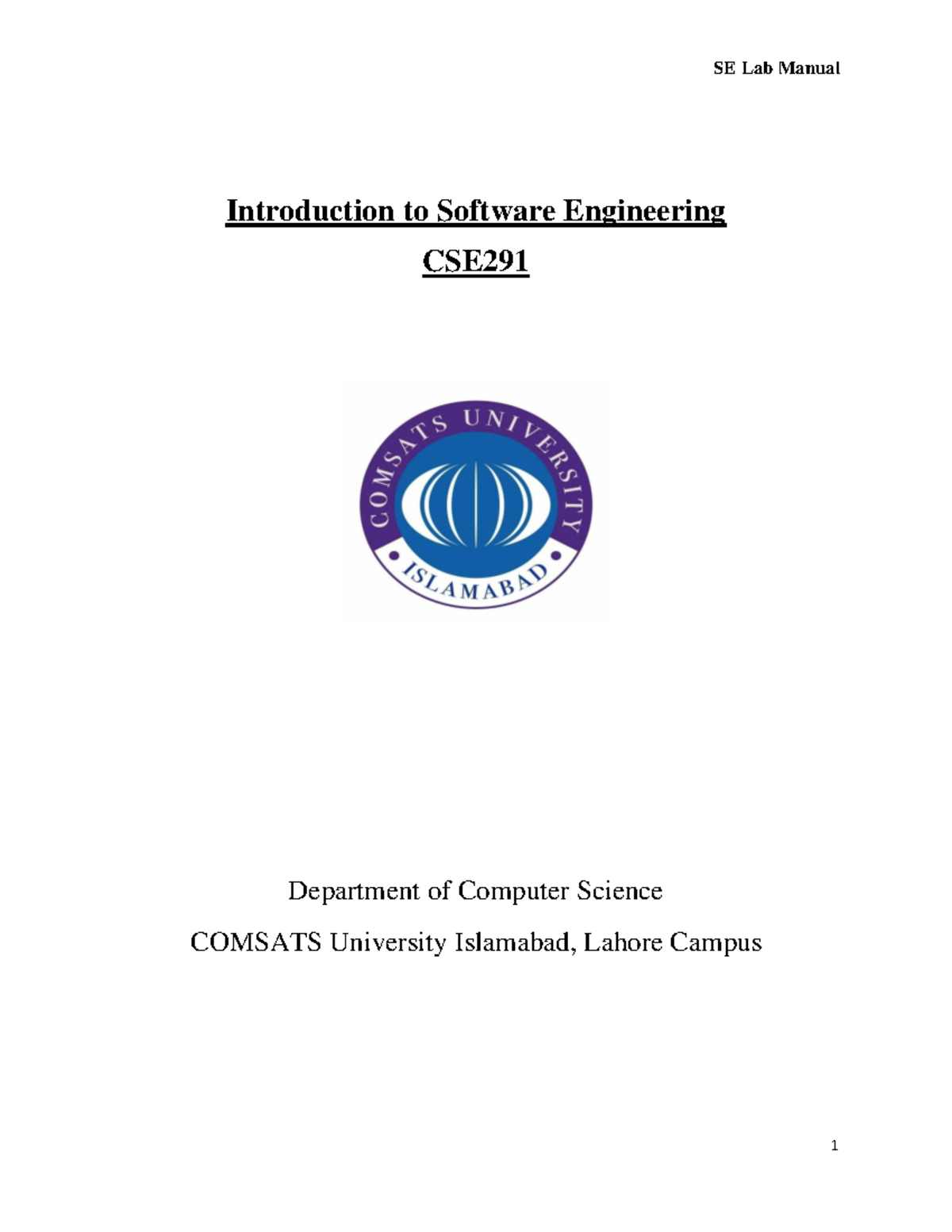 W2 - Week 2 lecture notes - Introduction to Software Engineering CSE ...