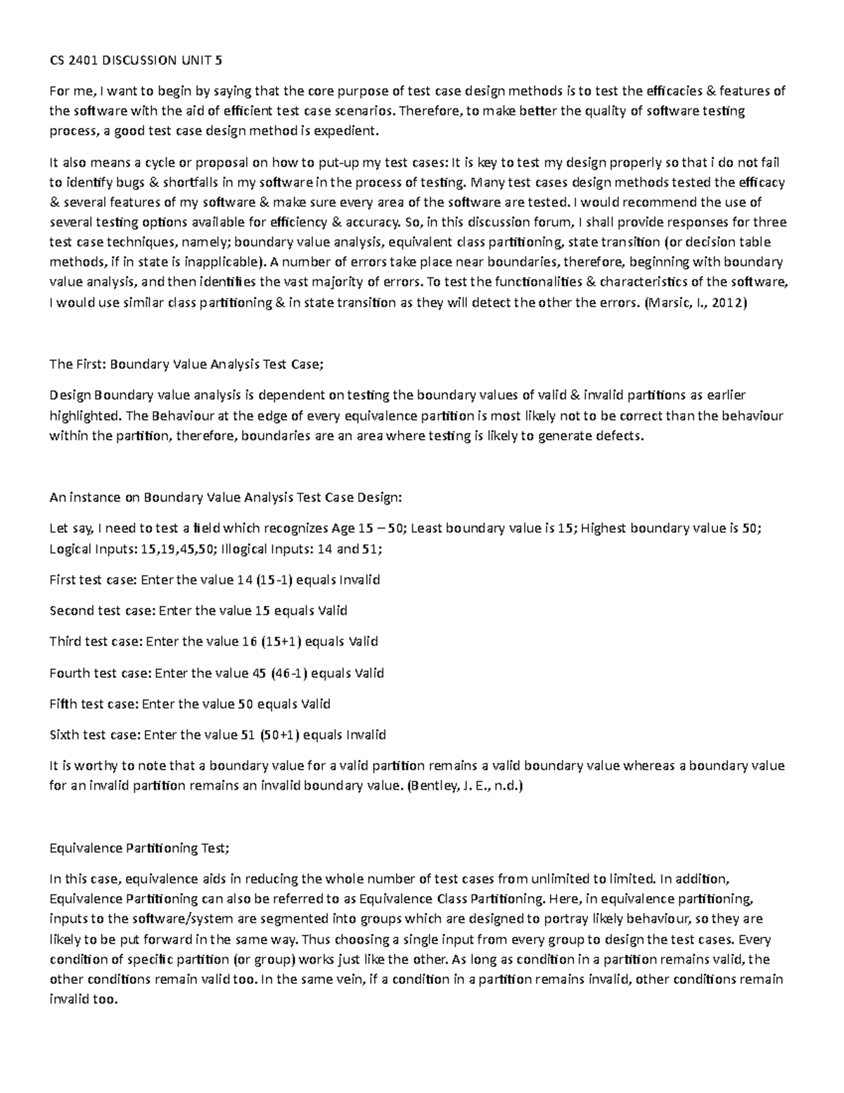 CS 2401 Discussion UNIT 5 - CS 2401 DISCUSSION UNIT 5 For me, I want to ...