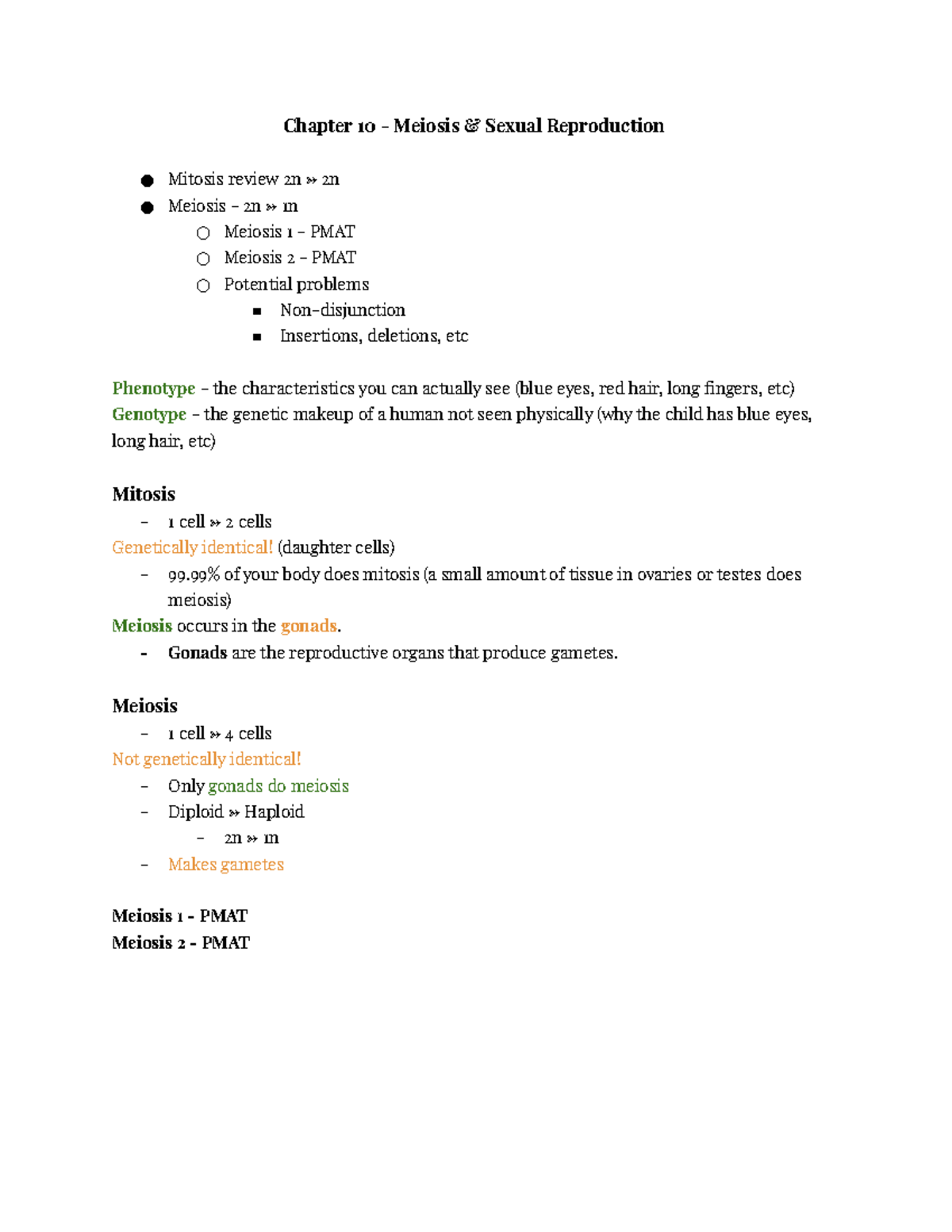 Meiosis Sexual Reproduction - Nov. 2 - Chapter 10 - Meiosis & Sexual ...
