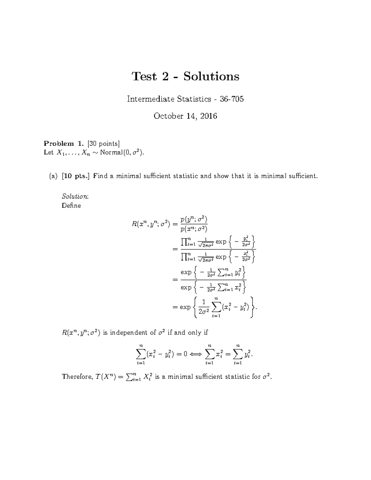 Test2Solutions - October 14, 2016. Answers. - Test 2 - Solutions ...