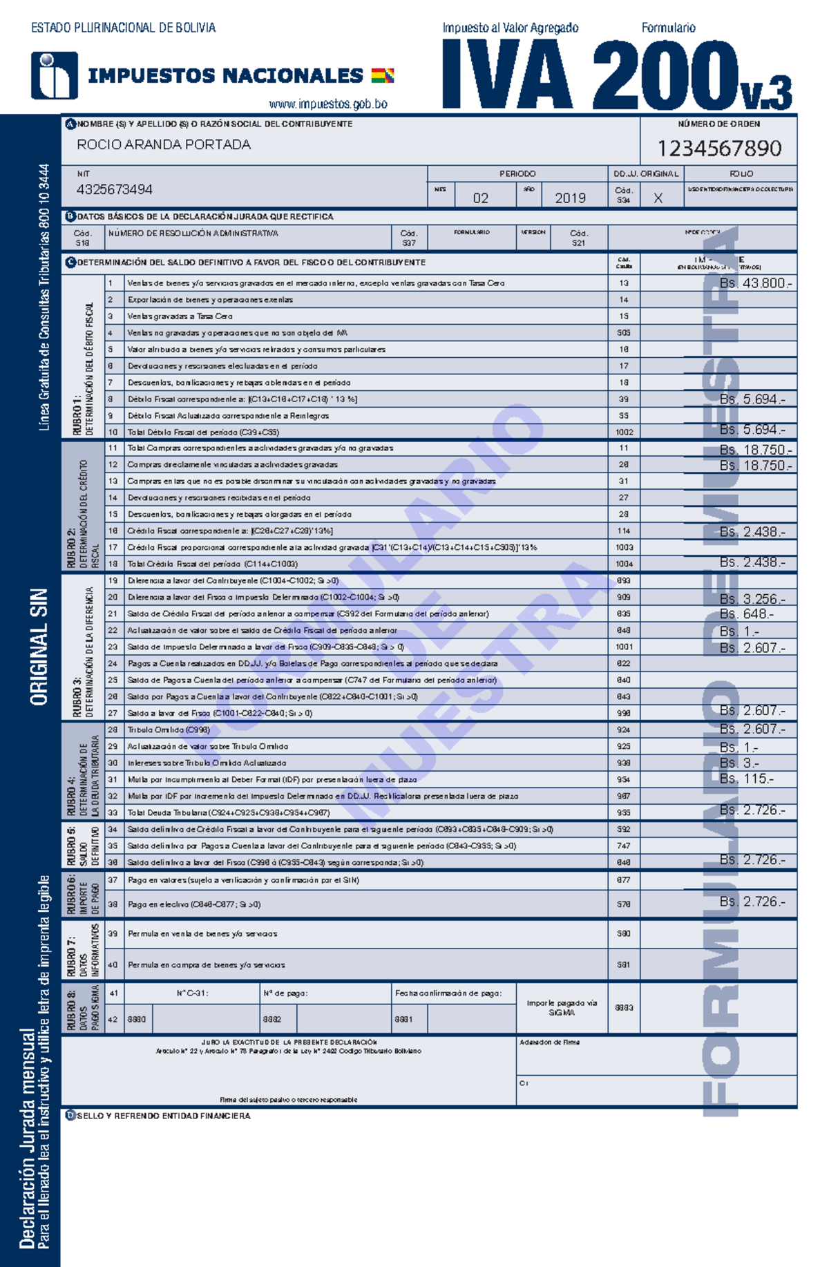 Formulario IVA 200 v3 - Contaduría Pública - impuestos.gob IVA 200 v ...