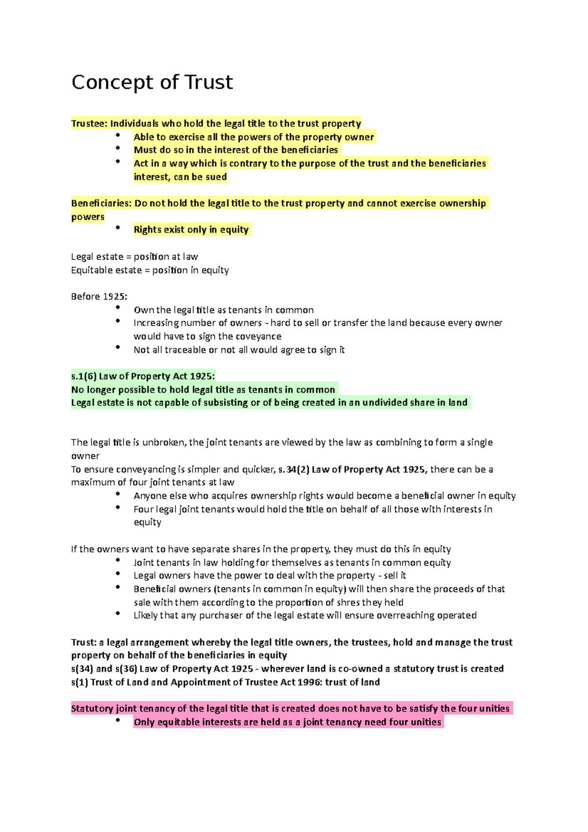 Lecture 6.3 Concept of Trust - Concept of Trust Trustee: Individuals ...