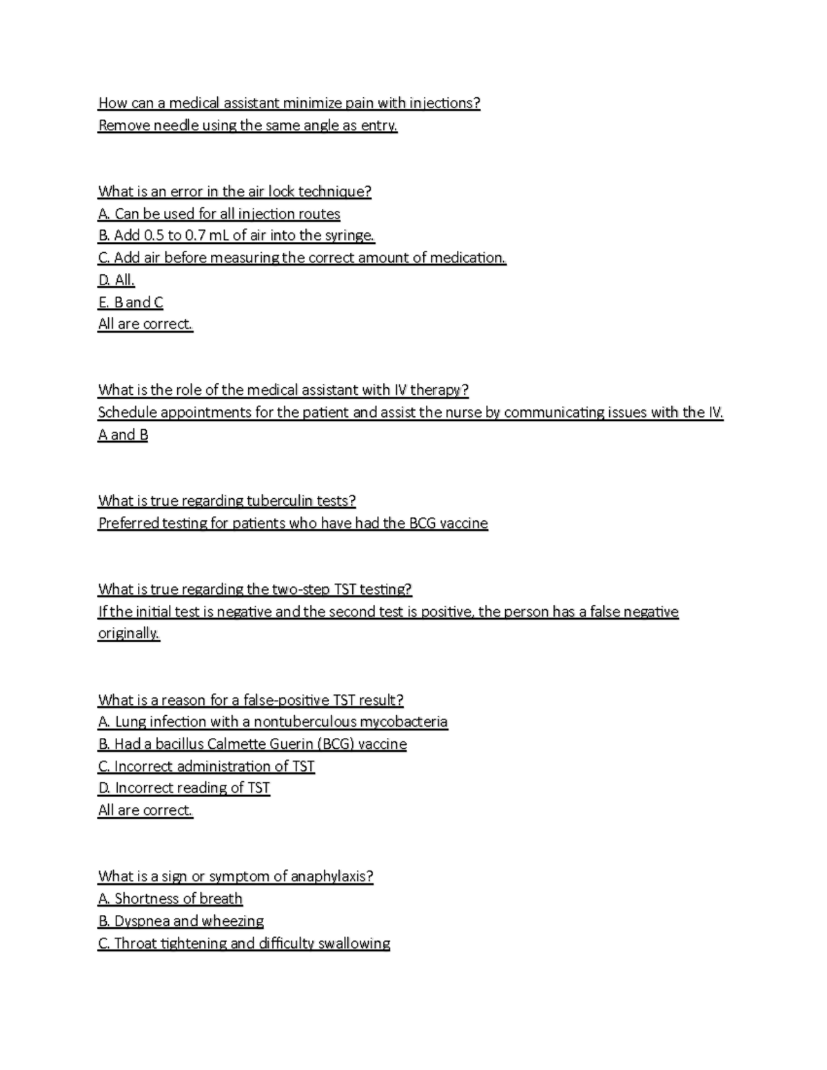 MA 1 - Medical Assistance to pass NHA exam help - How can a medical ...