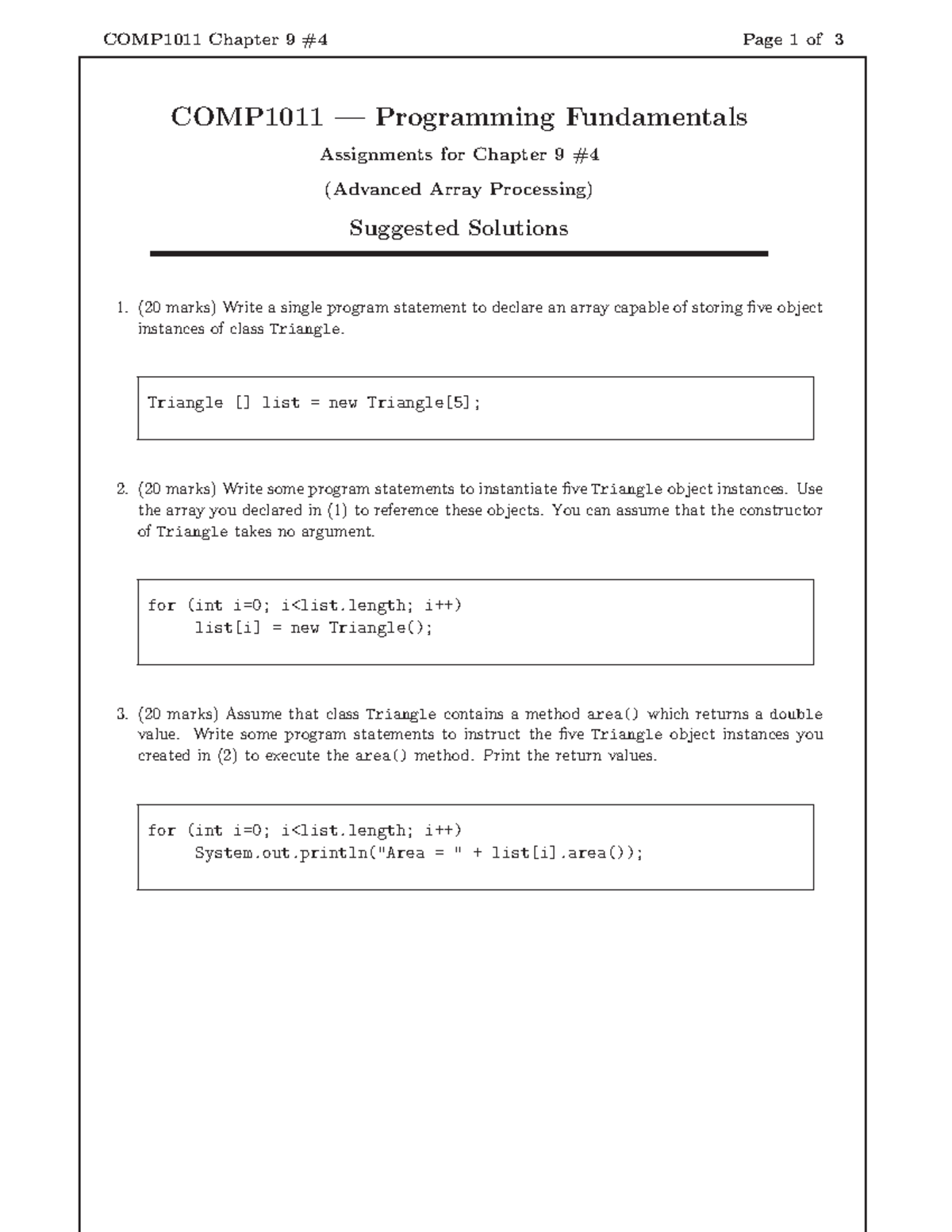 Ans9 4 - Assignment - COMP1011 Chapter 9 #4 Page 1 of 3 COMP1011 — Programming Fundamentals ...