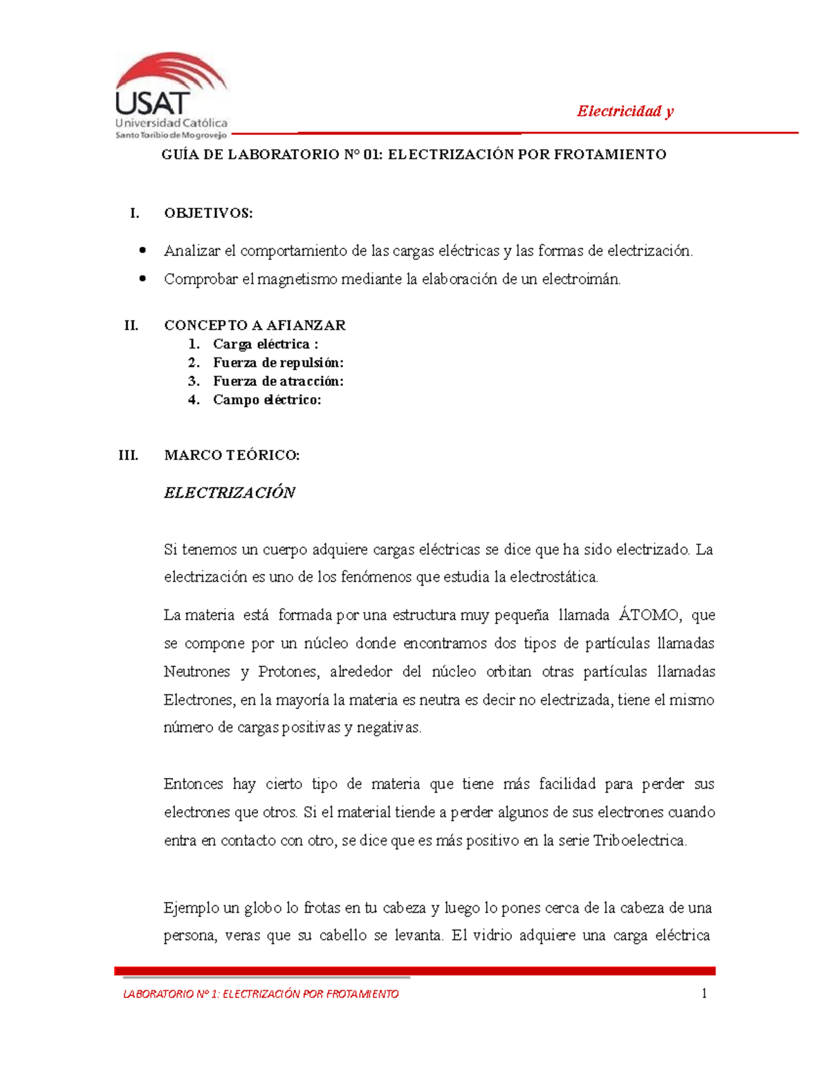 GUÍA N°01-Electrización por frotamiento - Electricidad y Magnetismo ...