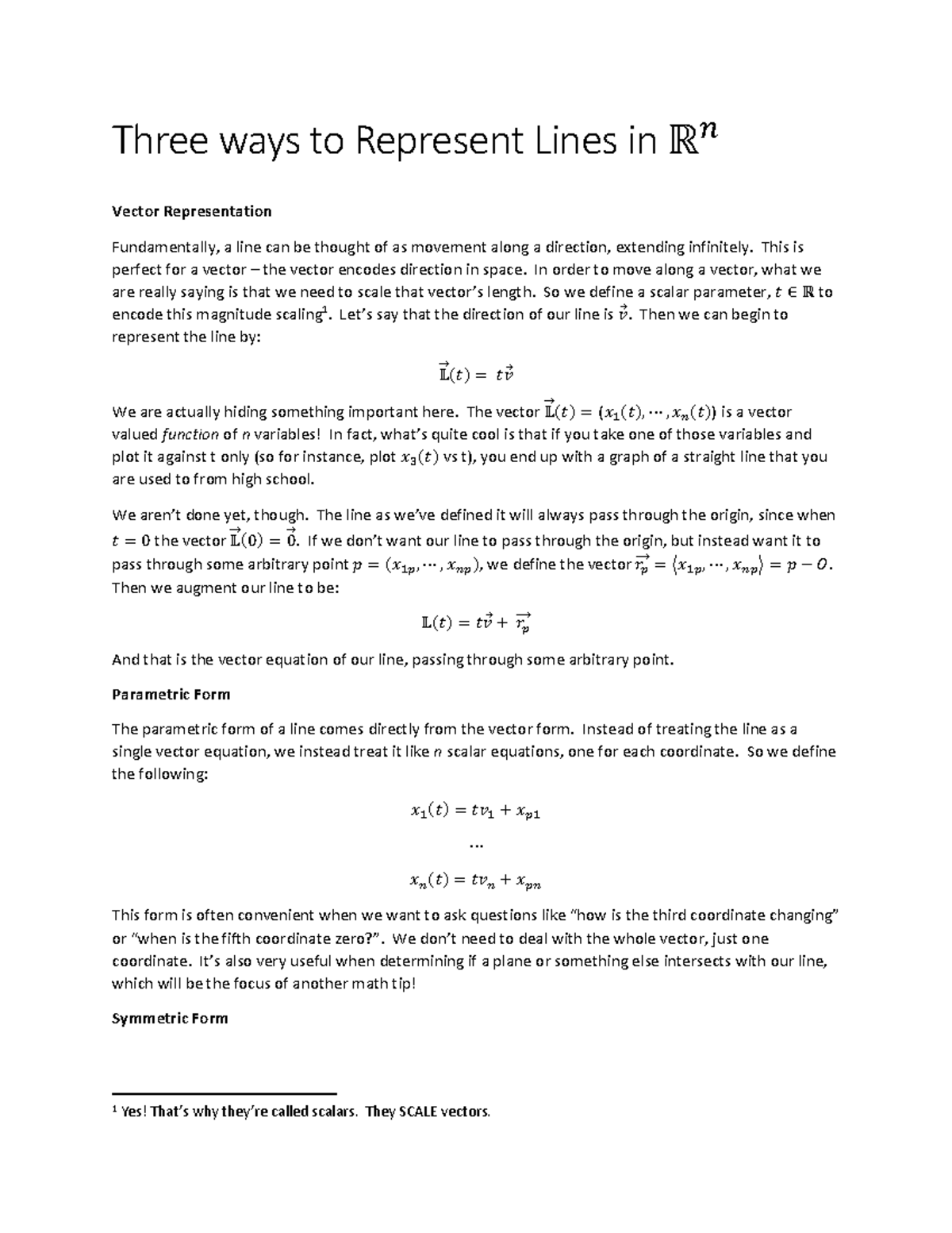 Representing Lines - Practice - MATH 1300 - Yorku - Studocu