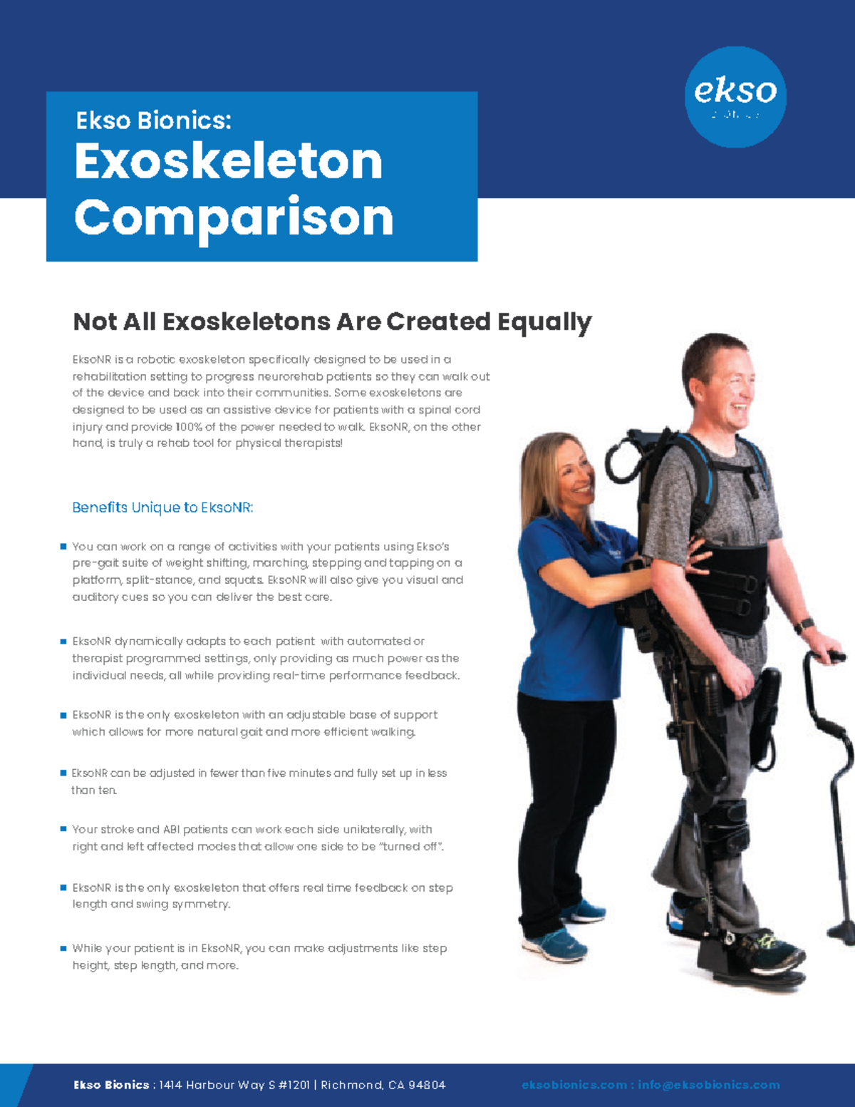 2021 Ekso Exoskeleton Comparison - Benefits Unique to EksoNR: Not All ...