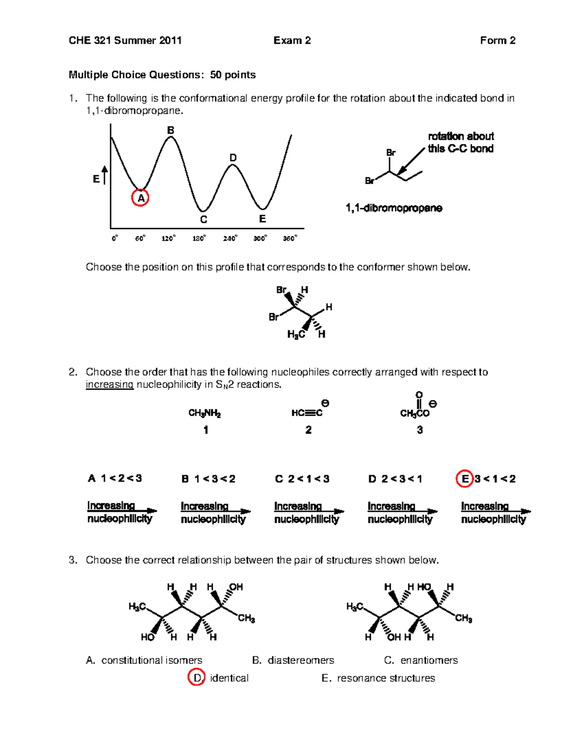 SS11 E2 key - Exam Answer key - Multiple Choice Questions: 50 points ...