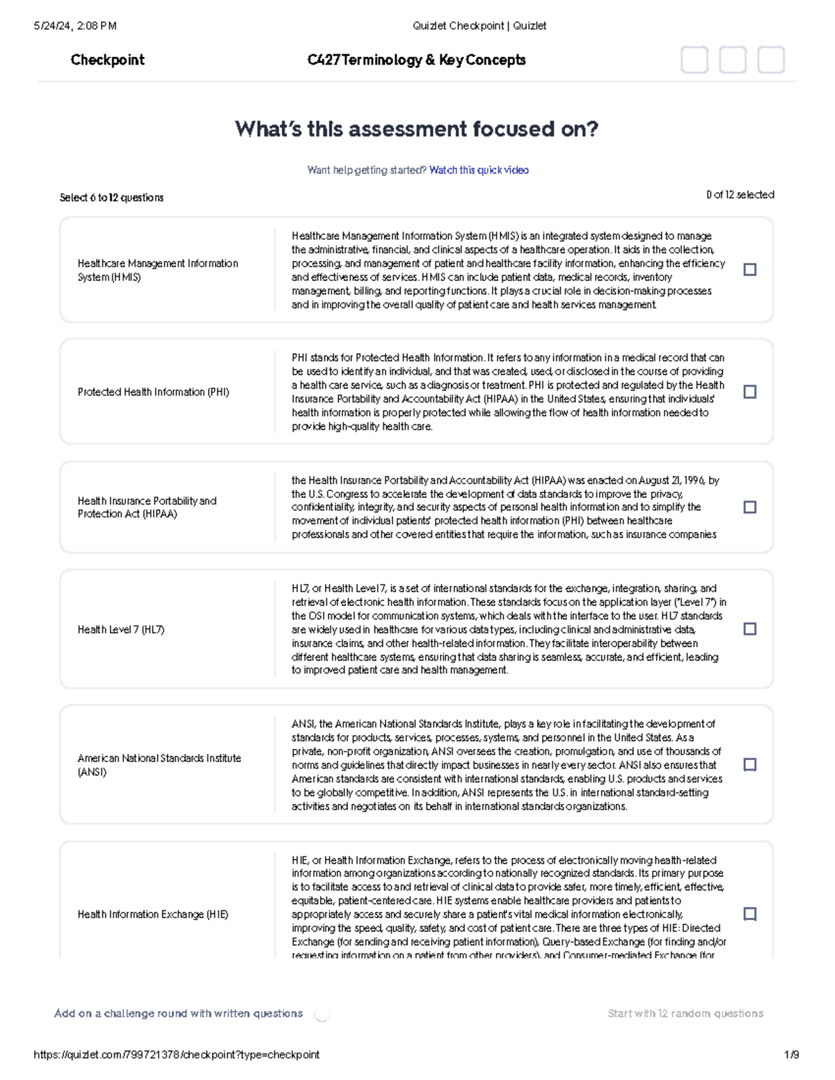 C427 Acronyms and Key Terms - What’s this assessment focused on? Want ...