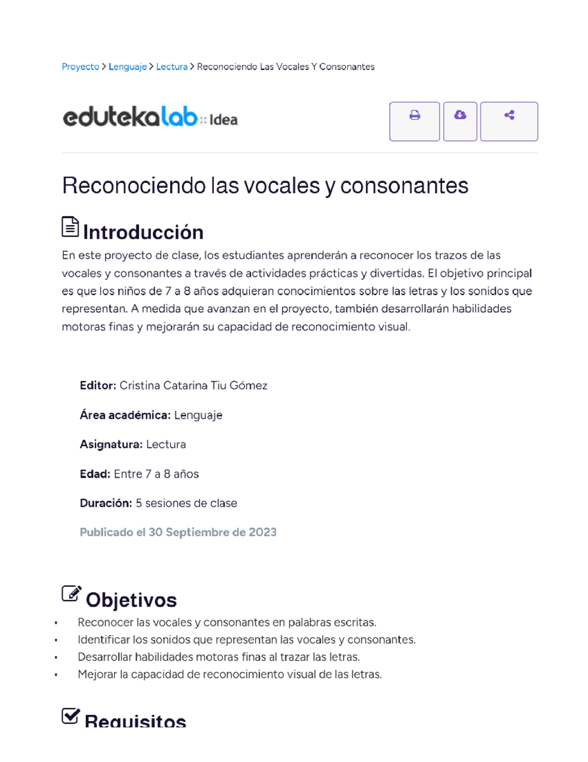 Reconociendo Las Vocales Y Consonantes - Pedagogía - Studocu