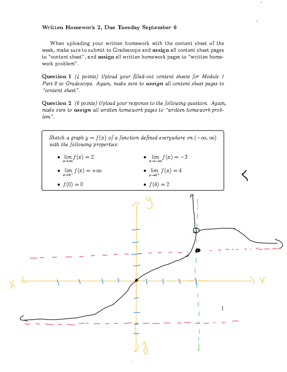 Written Homework 2 - Graphing a function that is defined everywhere in ...