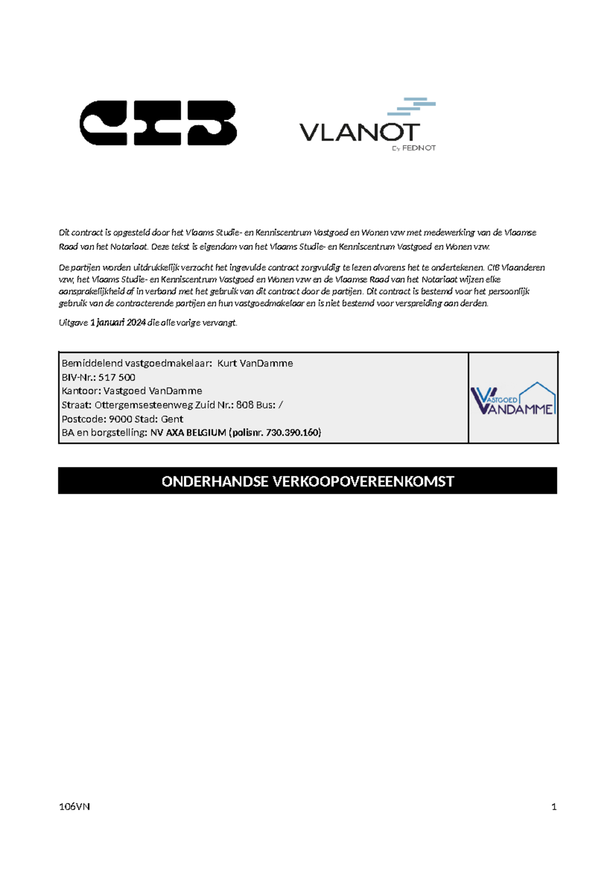 Verkoopovereenkomst huis (compromis) - Dit contract is opgesteld door ...