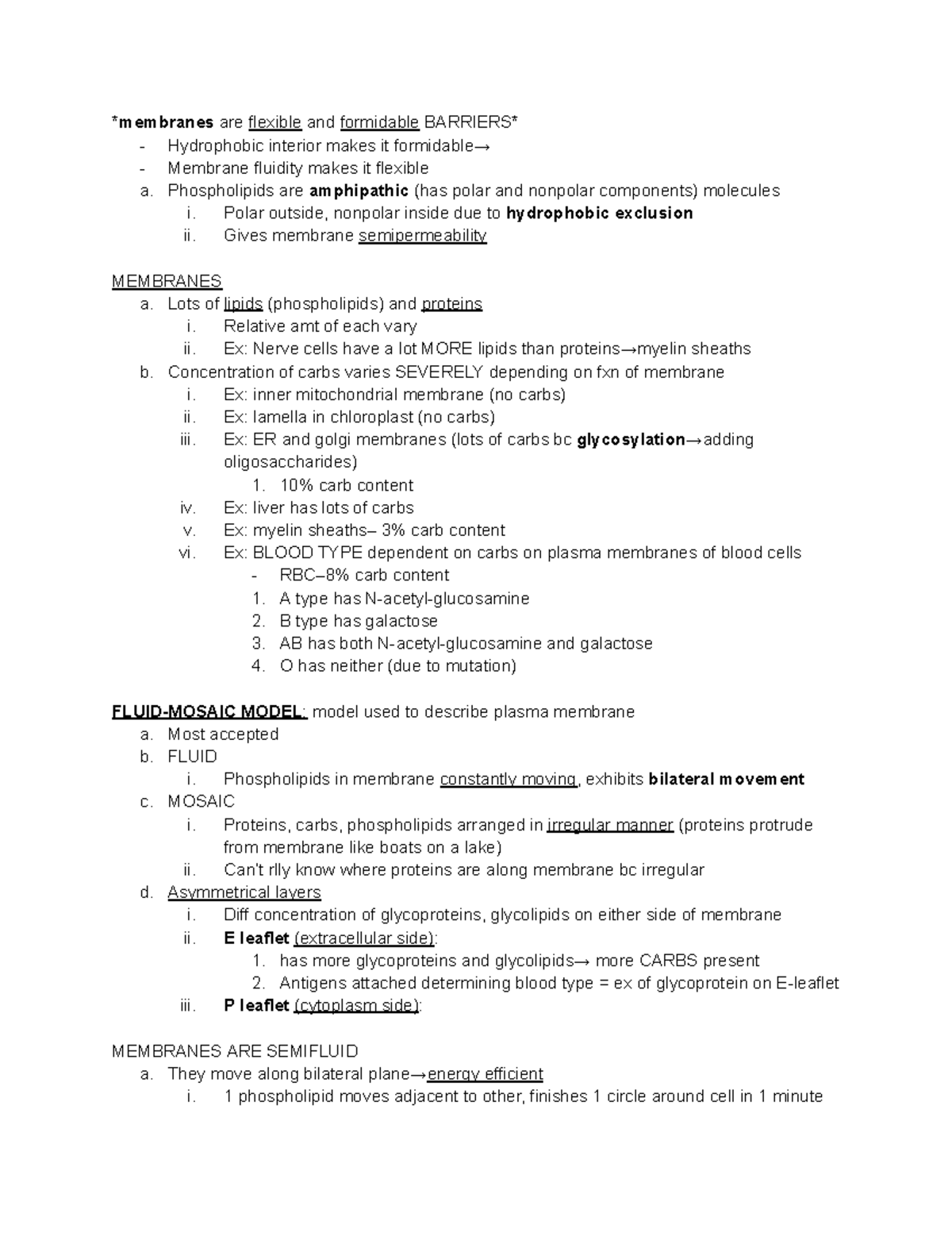 Cell1010 Ch. 5 Membrane Transport + Cell Signaling - membranes are ...
