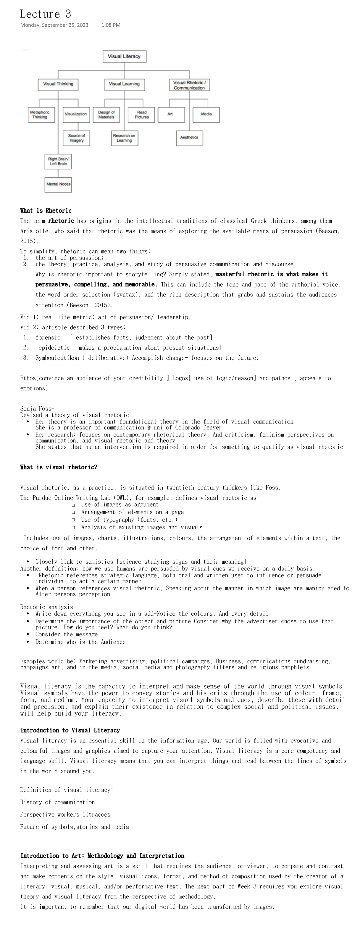 Lecture 3 - reading the world - What is Rhetoric The term rhetoric has ...