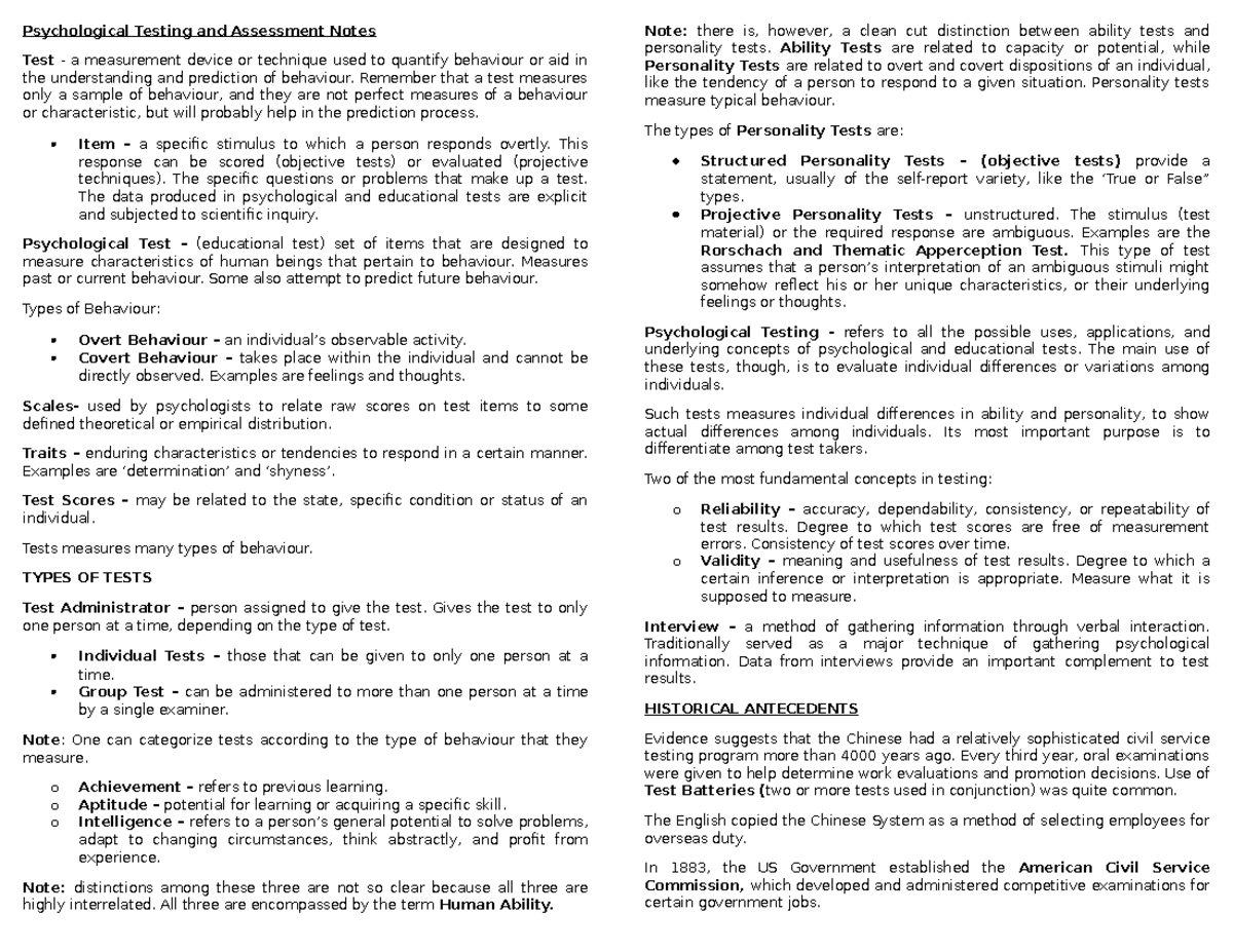 269365891 Psychological Testing and Assessment Intro docx ...