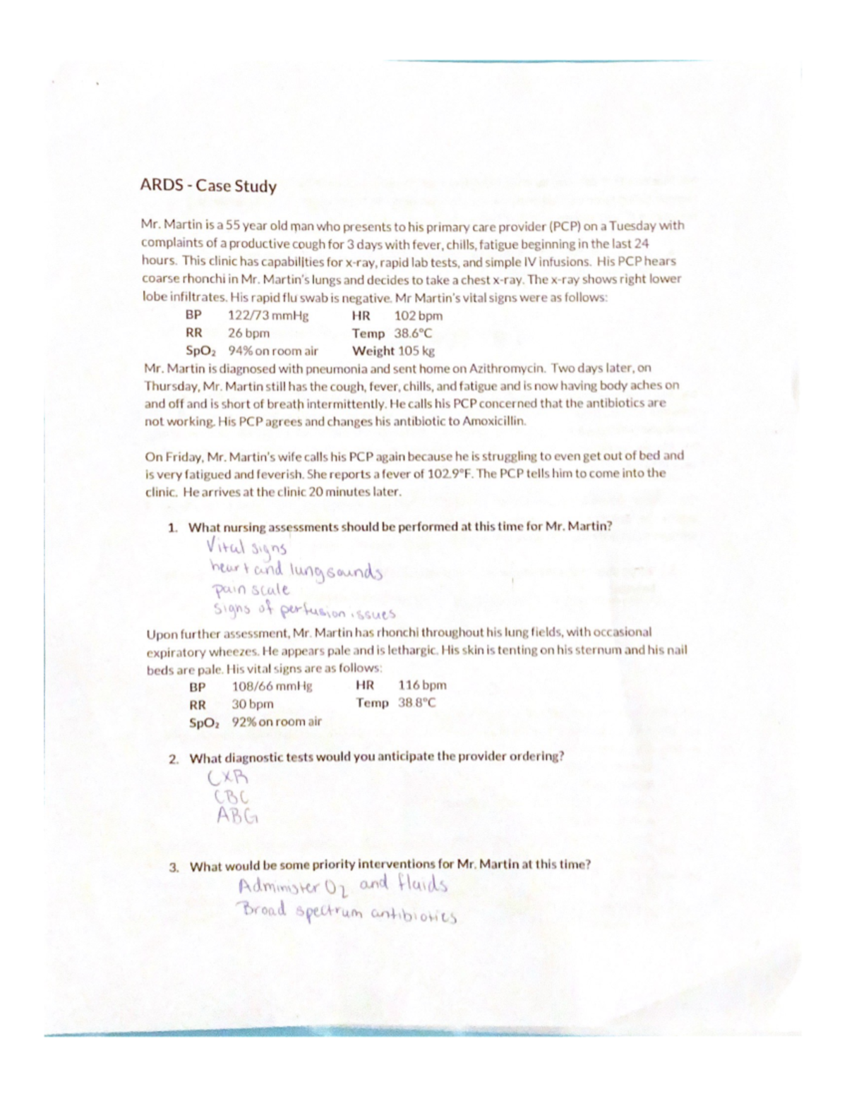 ARDS Case Study[ 96] - Acute Respiratory Distress Syndrome case study ...