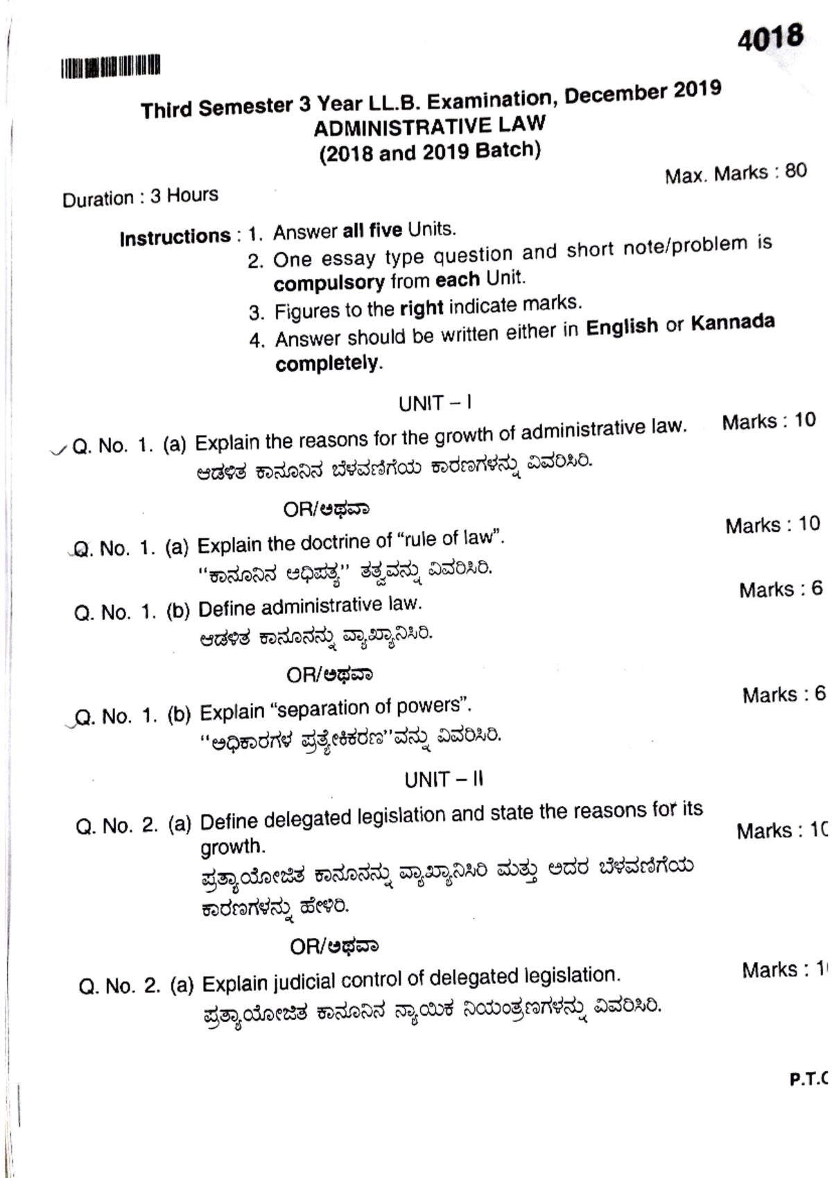 3rd Sem 3 yr LL.B Question Papers notes - constitution law - Studocu