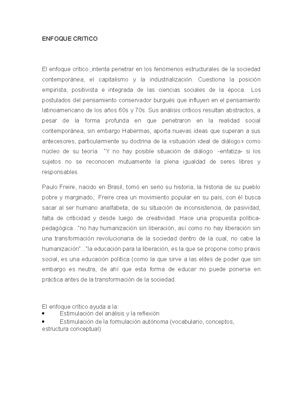Enfoque Critico - Esquemas de apoyo de teoria curricular - ENFOQUE ...