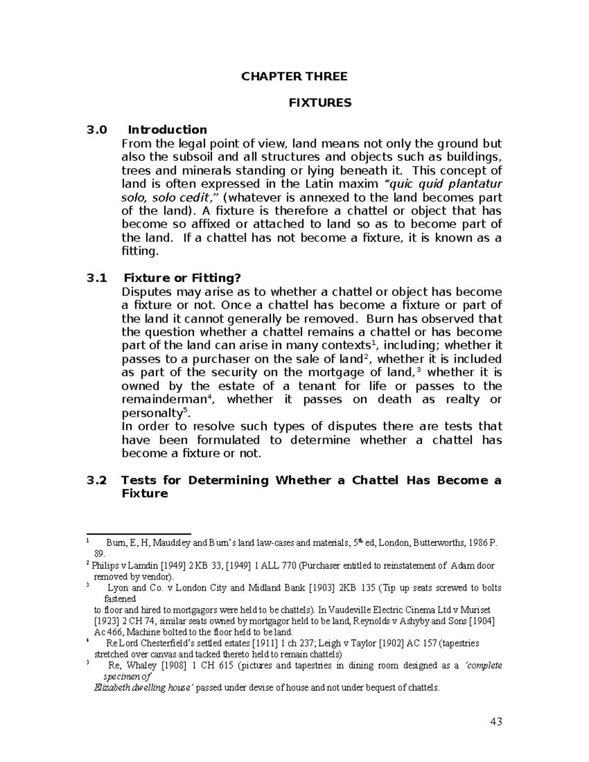 Chapter 3 - Cases - CHAPTER THREE FIXTURES 3 Introduction From the ...