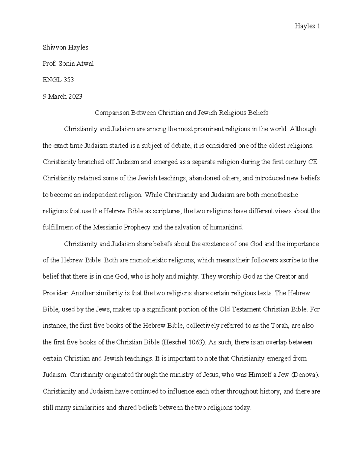 Engl - lecture notes - Shivvon Hayles Prof. Sonia Atwal ENGL 353 9 ...