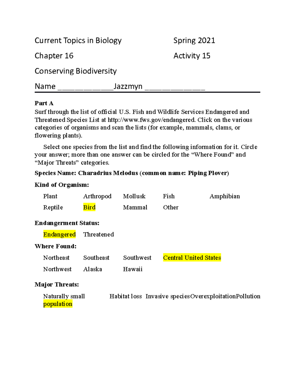 Biology Chapter 15 - Current Topics in Biology Spring 2021 Chapter 16 ...
