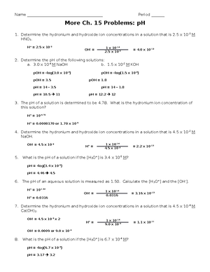 16.1 specific heat practice part 1 answer key - Ch 16 Specific Heat ...