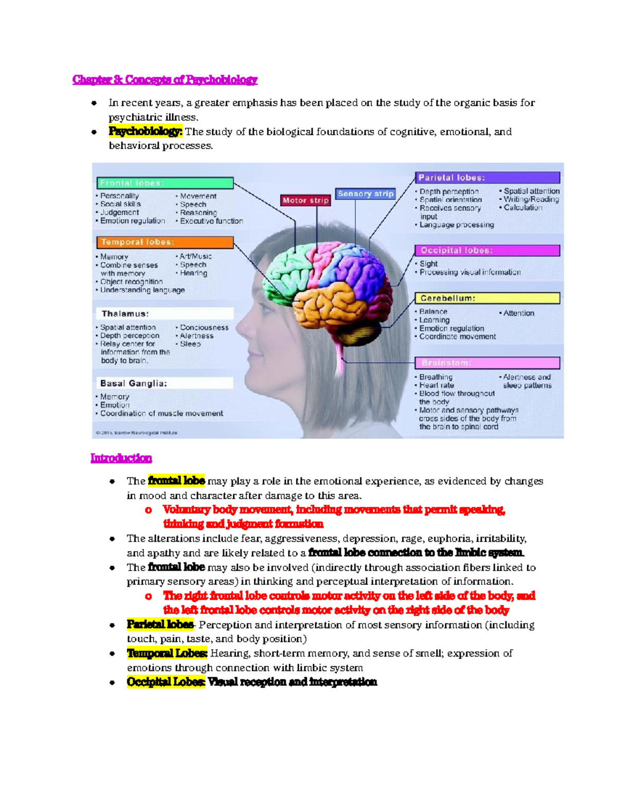 Chapter 3 Concepts of Psychobiology - Chapter 3: Concepts of ...