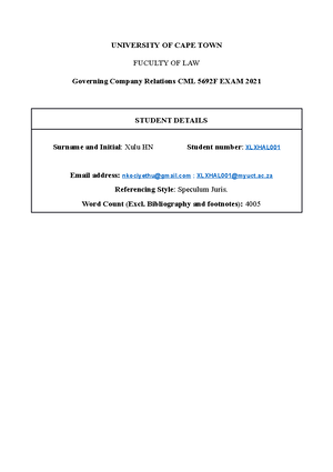 GAA week 11 - Lecture notes - ACC2018S - Studocu